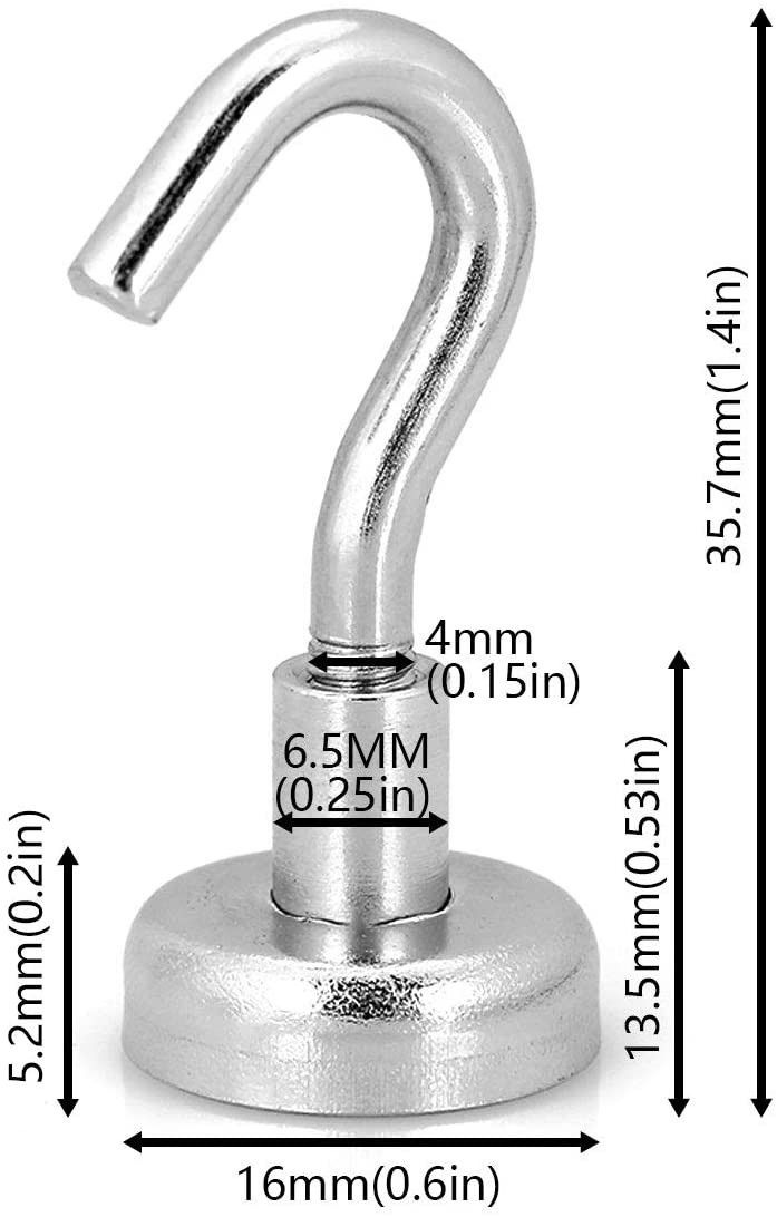 D16 Heavy Duty Neodymium Rare Earth Magnet Hook 20... – Grandado