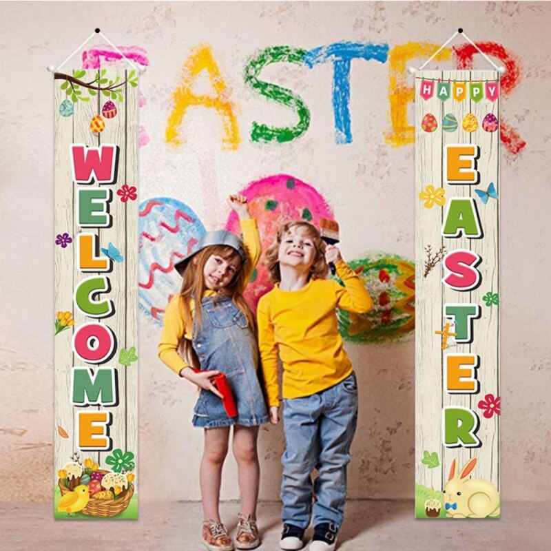 Easter Porch Sign Welcome Happy Easter Banner East... – Grandado