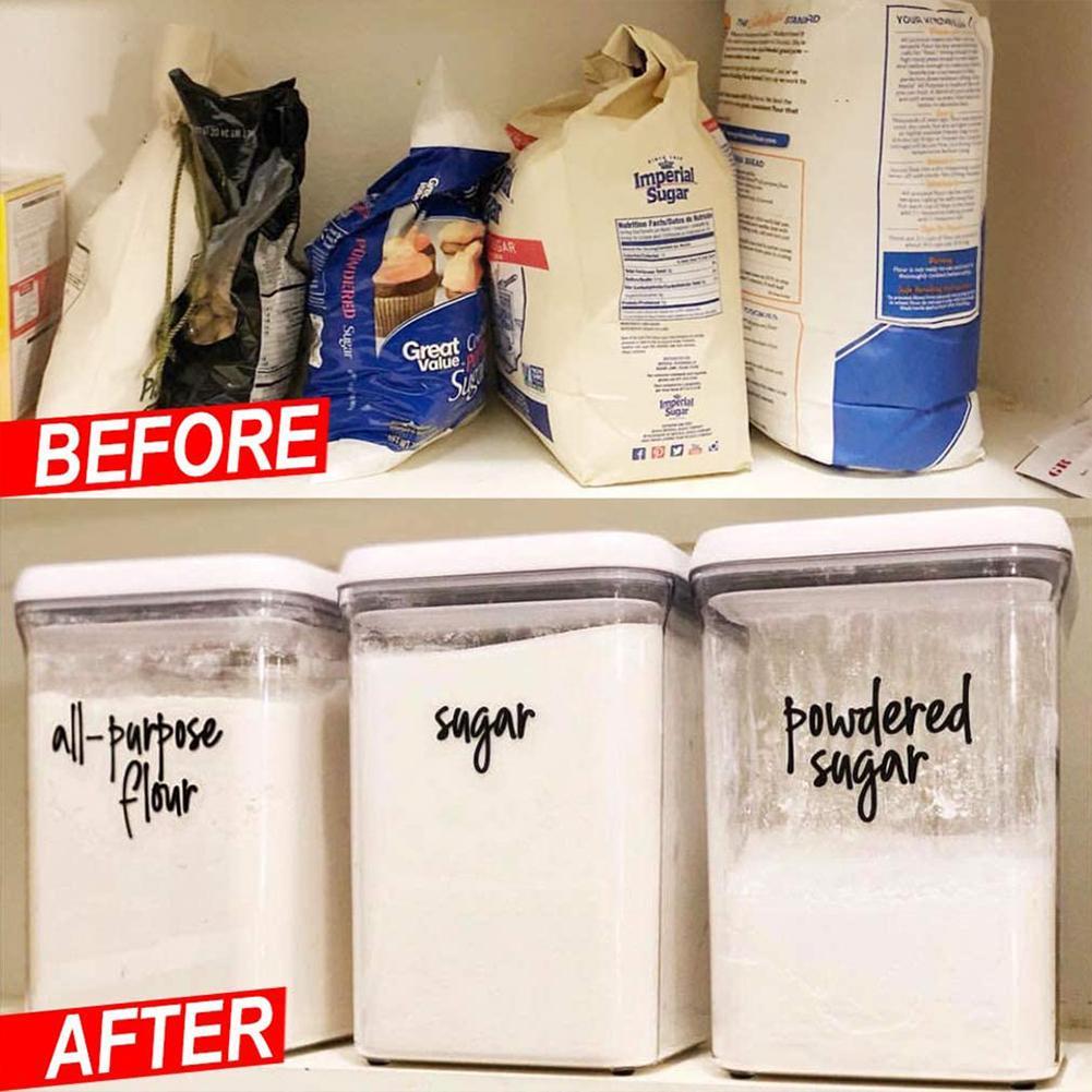 8pcs Kitchen Food Label Sticker Set Transparent Wa... – Grandado