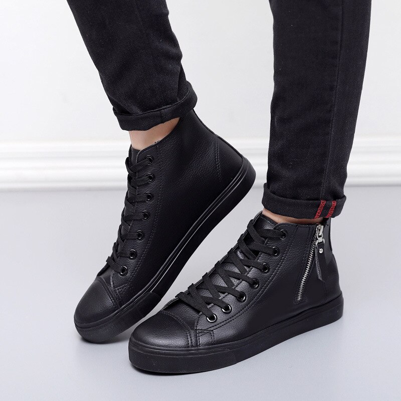 Martin botas de alta parte superior zíper lateral ... – Vicedeal