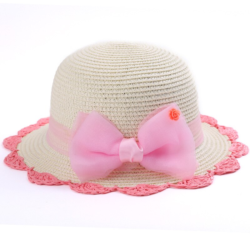Lace Bow Straw Hat Kids Summer Hats For Baby Girl ... – Grandado