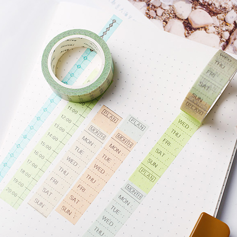 Japanese Journal Stickers Washi Paper Tape Weekly ... – Grandado