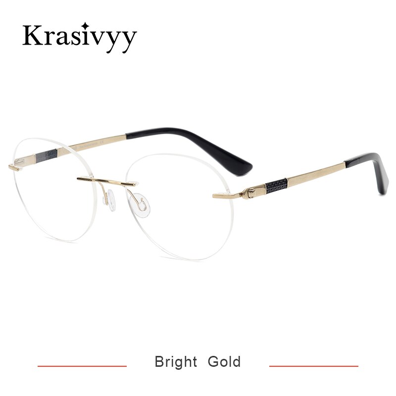 Krasivyy Vintage Round Rimless Glasses Frame Women... – Grandado