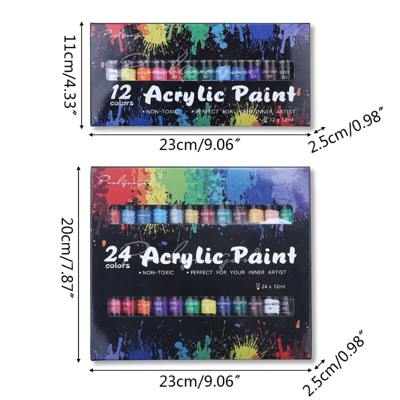12/24 Colors Watercolor Acrylic Paint Set Oil Pain... – Grandado
