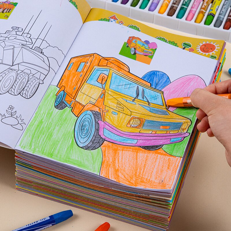 8 Books Kids Cartoon Car Coloring Book Suitable fo... – Grandado