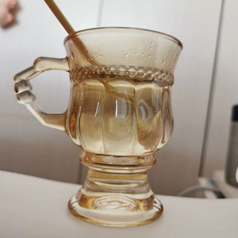 Retro embossed glass goblet mini high-value champa... – Vicedeal