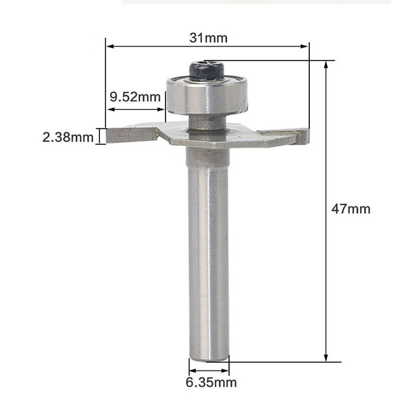 1/4*3/32 -schachten frees freesset t-sleuf houtfre... – Vicedeal