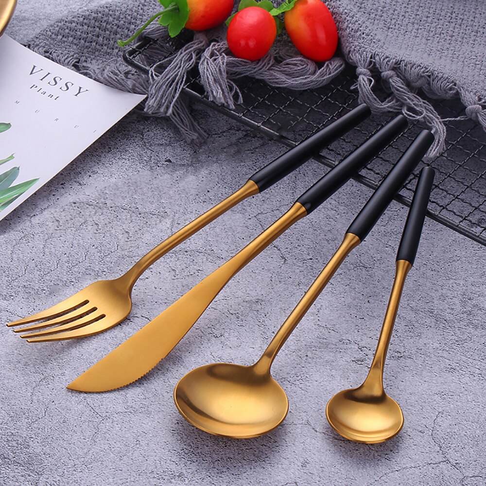 8/12/16/20/24Pcs Cutlery Set Stainless Steel Gold ... – Vicedeal
