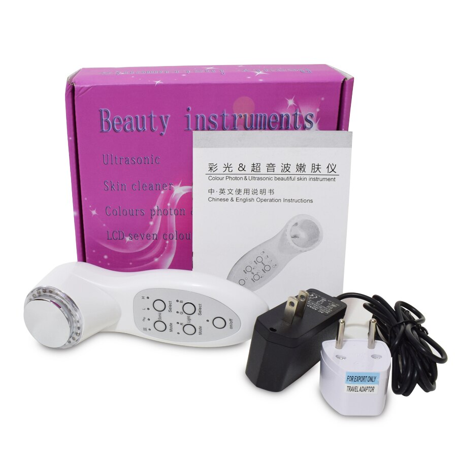 3Mhz Ultrasonic Face Massager 7 LED Face Skin reju... – Grandado