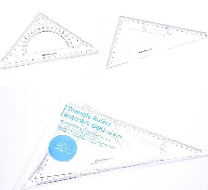 DELI 6430 plastic ruler student drawing ruler tria... – Grandado