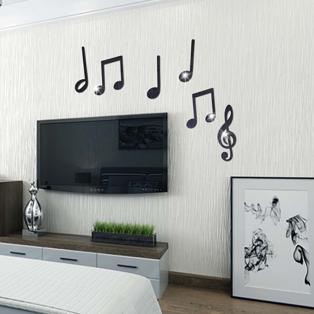 Mirror Stickers Music Notes Mirror Wallpaper DIY W... – Vicedeal