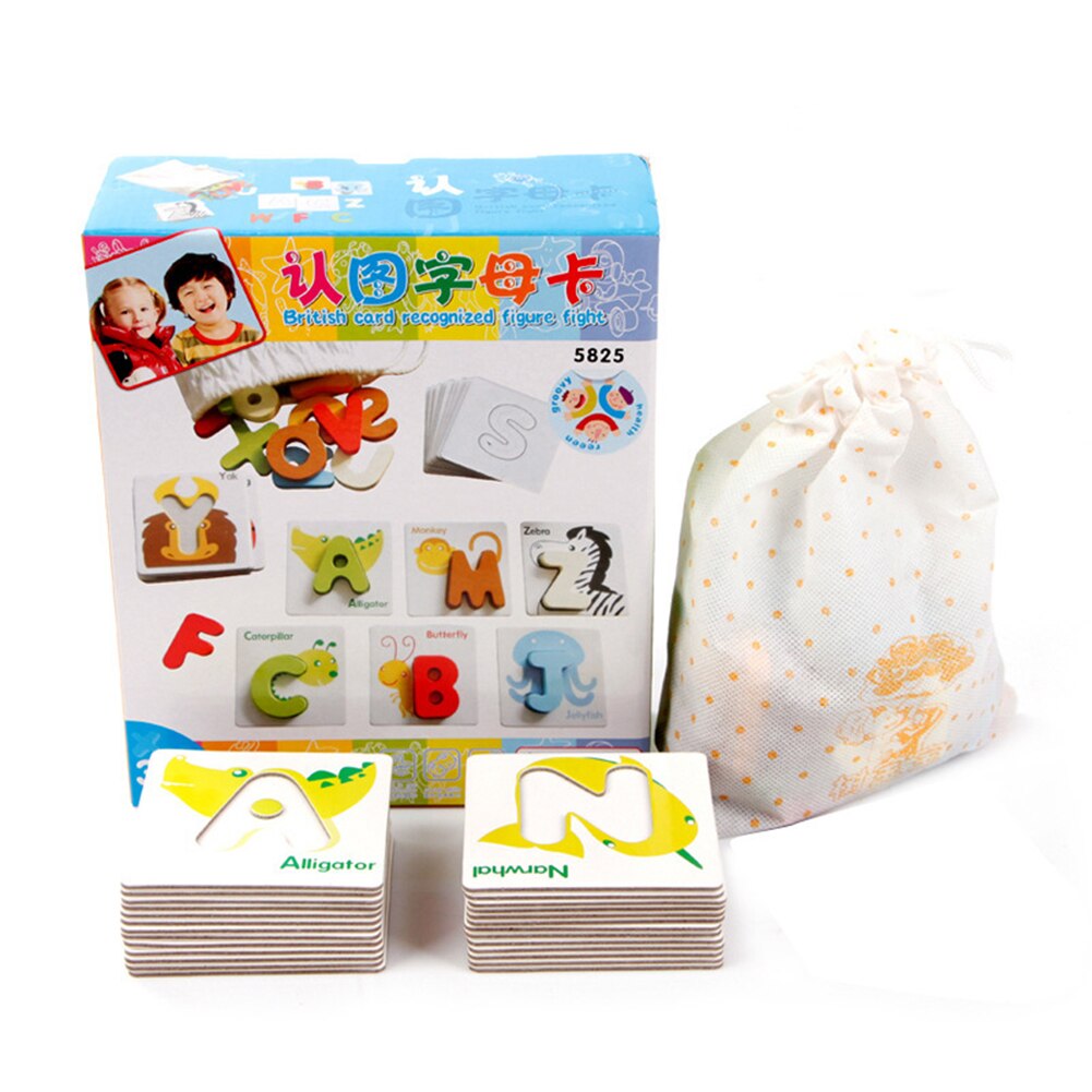 26Pcs Wooden Alphabet Letters Animal Match Puzzles... – Vicedeal