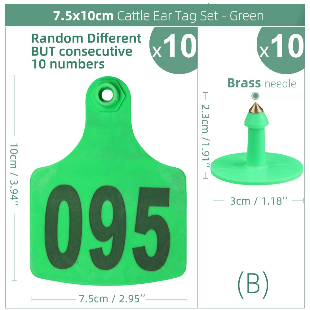 10PCS 7.5x10CM Soft TPU Cattle Ear Tags Livestock ... – Grandado