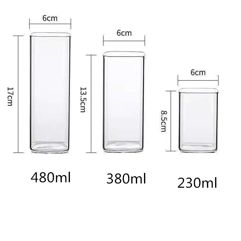 230Ml/380Ml/480Ml Resistant Square Transparent Tem... – Vicedeal
