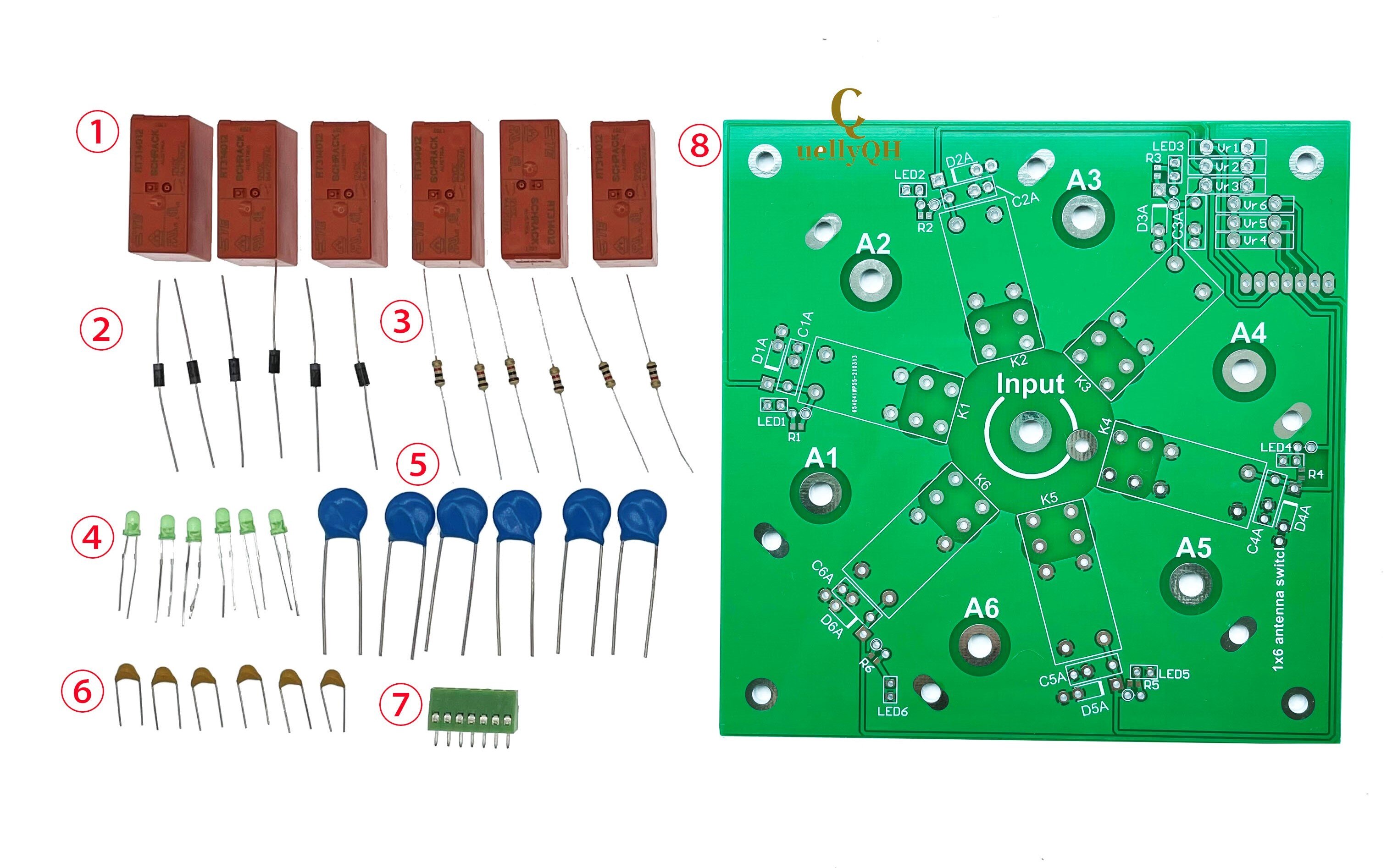 6:1 coax remote antenna switch SO-239 6-way Kits a... – Grandado