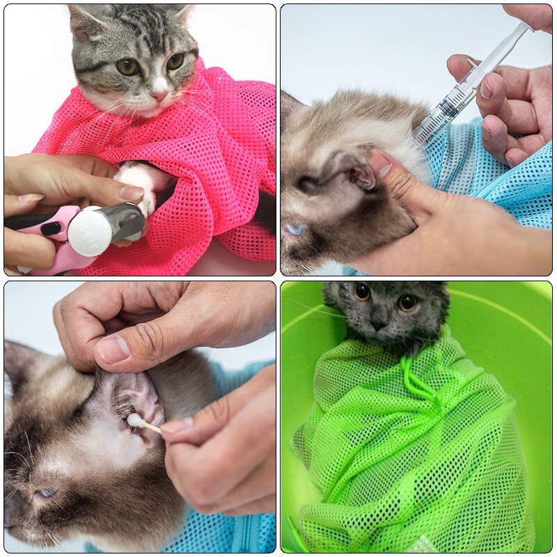 Multifunctional Pet Cat Grooming Bag Cat Washing B... – Grandado