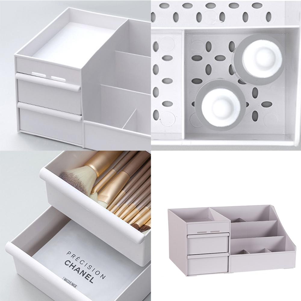 Clear Desk Organizer ith Two Sliding Drawers Plast... – Grandado Clear Desk Organizer ith Two Sliding Drawers Plast... – Grandado