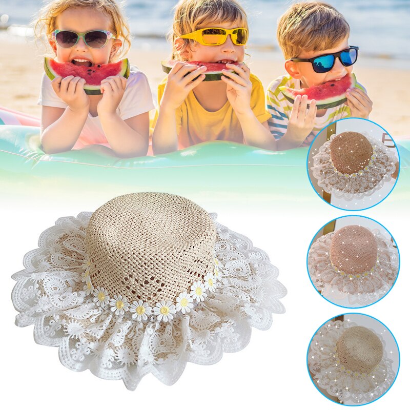 Kids Straw Sunscreen Hat Summer Sunshine Block Bea... – Vicedeal