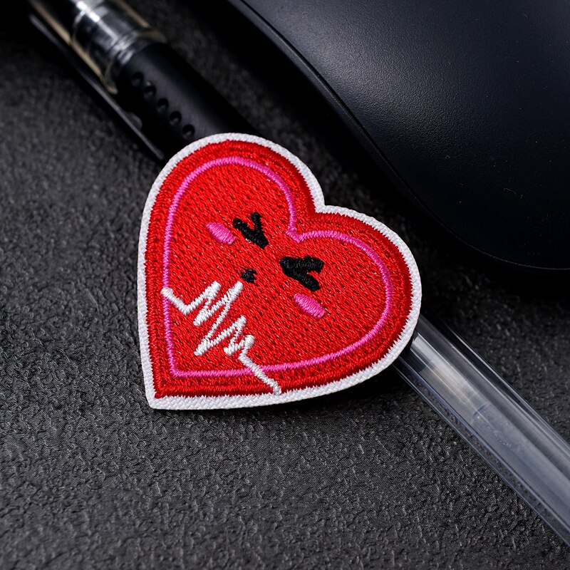 Cute Heart Patches Size:4.0x3.6cm Embroidery Appli... – Grandado