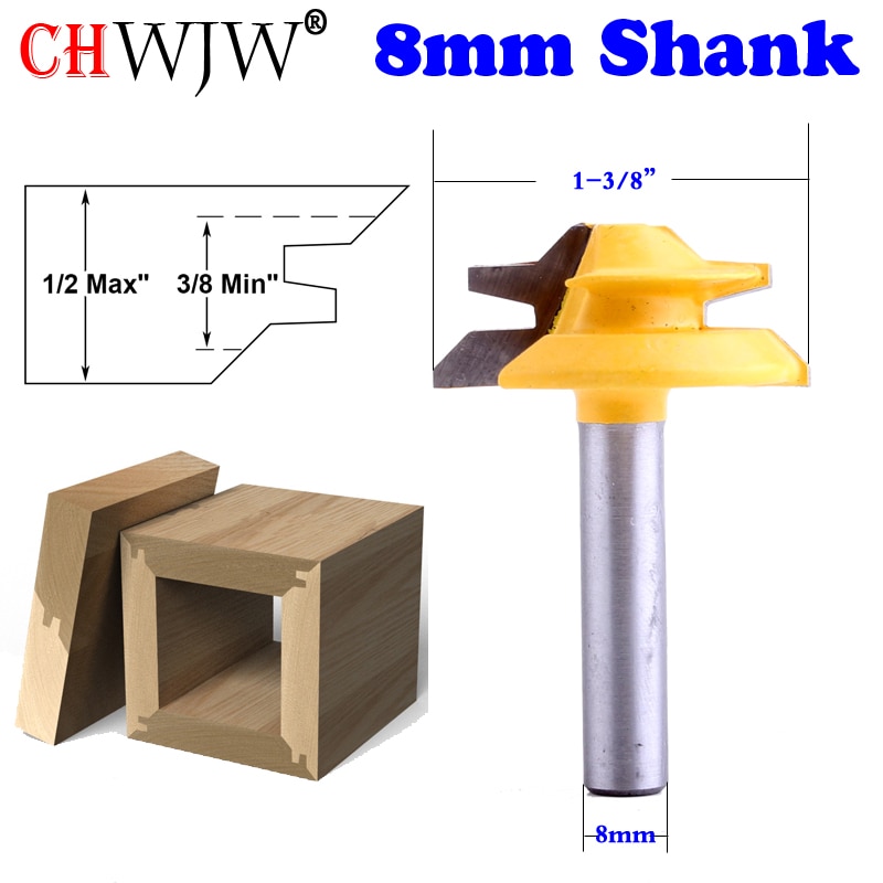 CHWJW 3PC 8mm Shank 45 Degree Lock Miter Bit Glue ... – Grandado