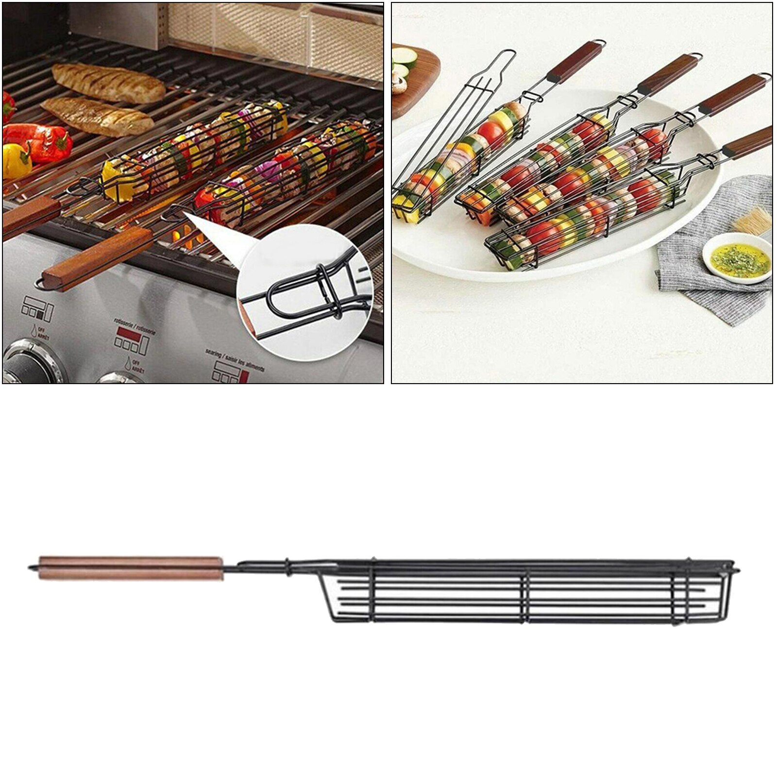 Anti-aanbak Kabob Grillen Mand Voor Grillen Groent... – Grandado