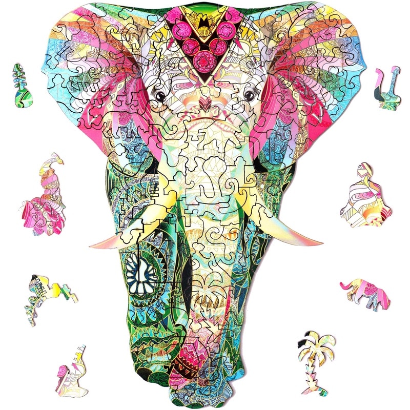 Kleurrijke Olifant Houten Puzzel Voor Kid Volwasse... – Vicedeal