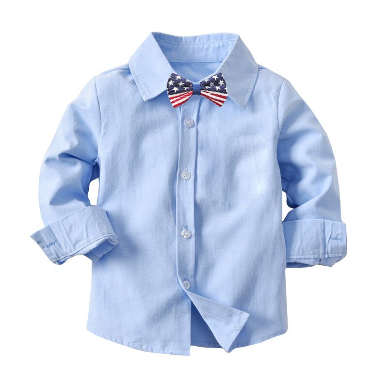 Oklady Spring Cotton Boys Shirts Blue White School... – Grandado