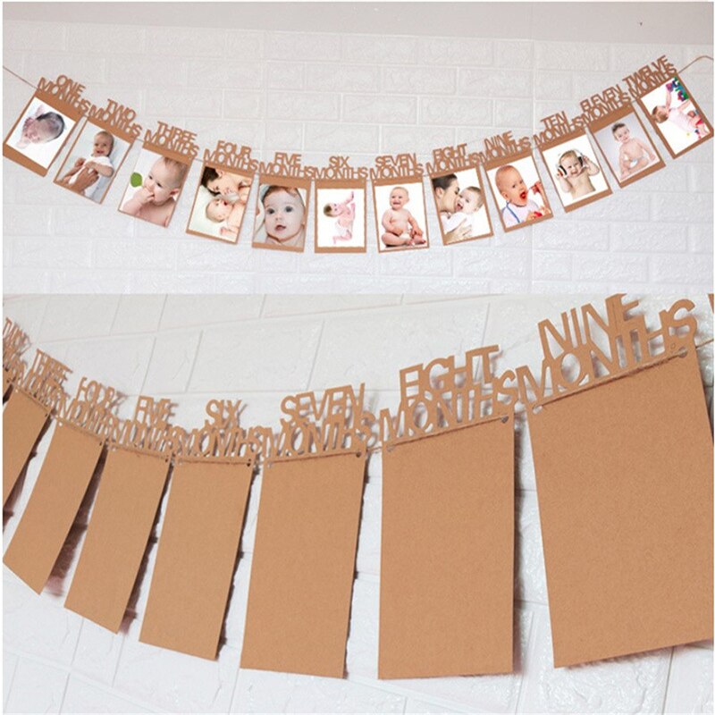 1 set of baby photo banners for babies 1-12 months... – Grandado