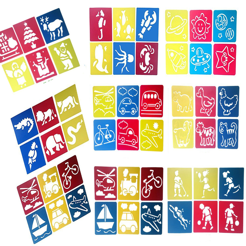 Kids Stencils Plastic Drawing Painting Stencil Tem... – Grandado