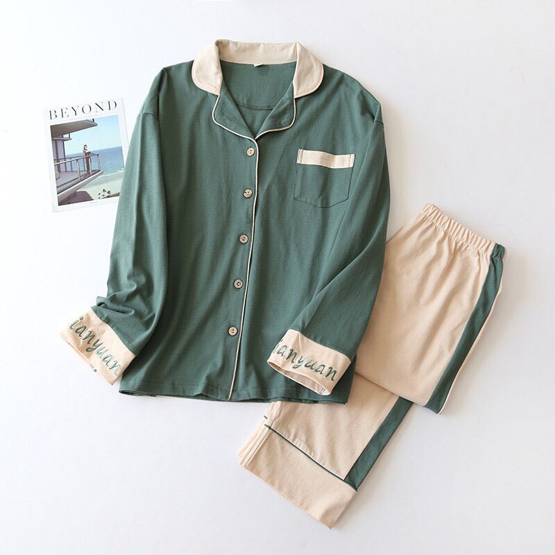 Våren enkel stil elskere hel bomull strikket farge... – Vicedeal