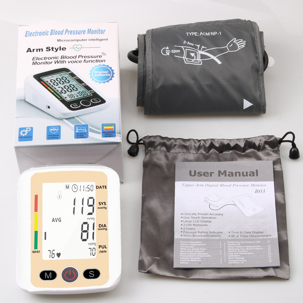 Portable Blood Pressure Monitor Automatic Arm Cuff... – Vicedeal