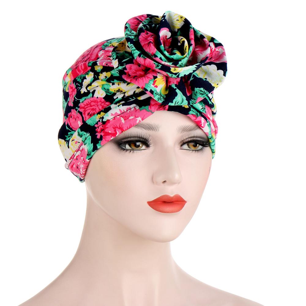 Cashew print headscarf bonnet caps muslim women tu... – Grandado