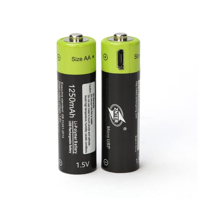 ZNTER 1,5 V AA 1250mAh li-polymer batería recargab... – Grandado