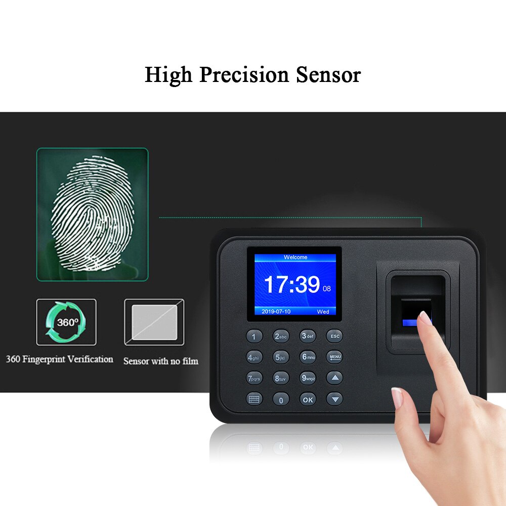 2.4" TFT LCD Display Fingerprint Attendance M... – Grandado