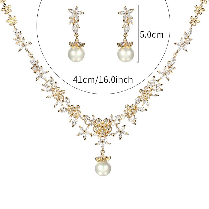 WEIMANJINGDIAN Cubic Zirconia Flower and Shell Pea... – Grandado