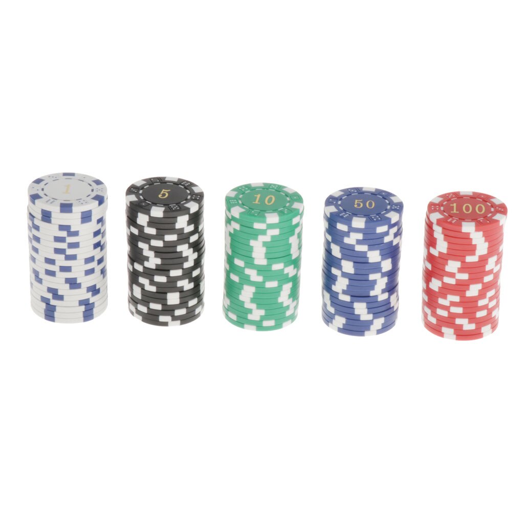Pack of 100 Chips Striped Poker Chip Set 11.5g Cas... – Grandado
