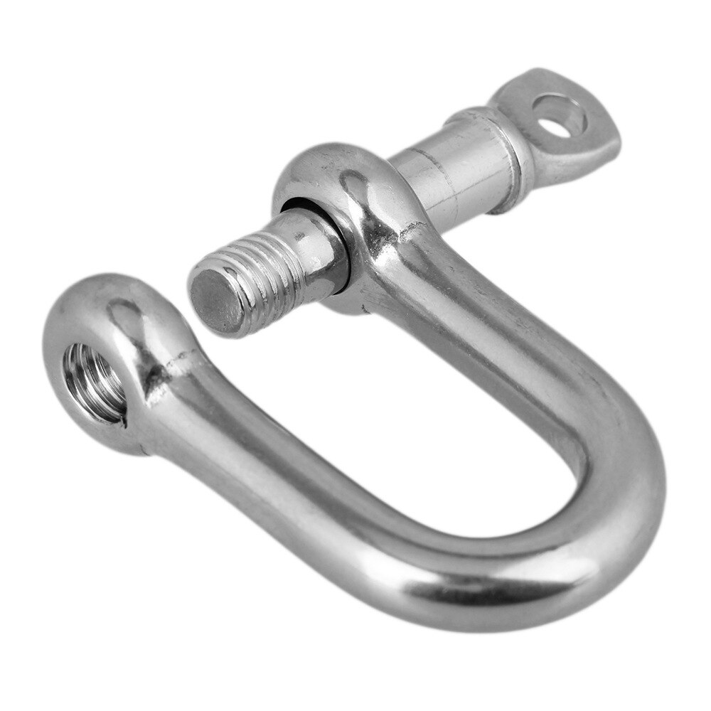 2 x Silver Rigging D Type Shackle with 8mm Threade... – Vicedeal