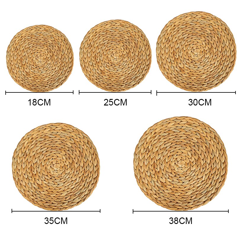 10cm Natural Table Mat Handmade Water Hyacinth Wov... – Grandado