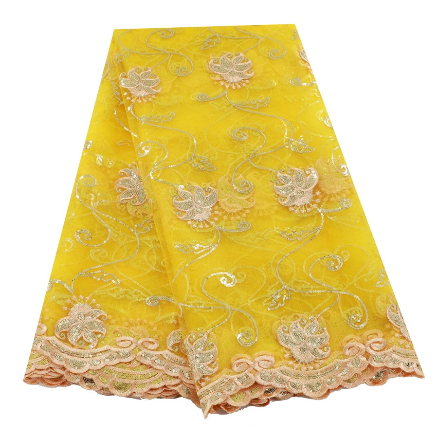 Black African Lace Fabric 5 Yards For Wedding Dres... – Grandado