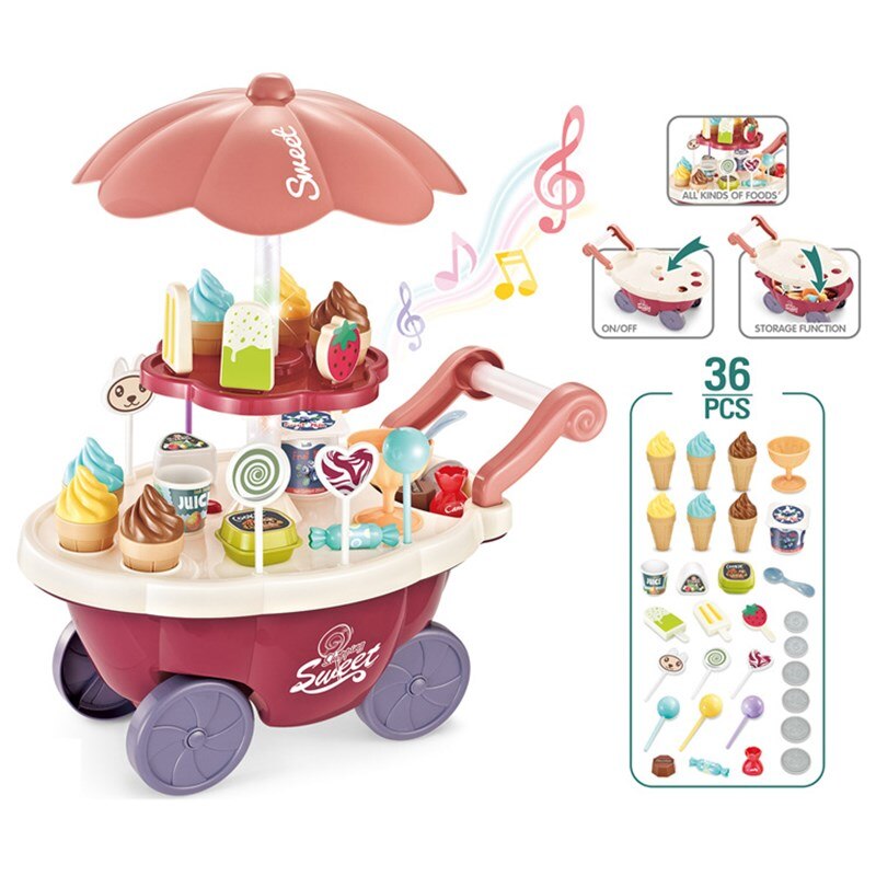 36PCS ice cream candy cart house play house toy to... – Vicedeal