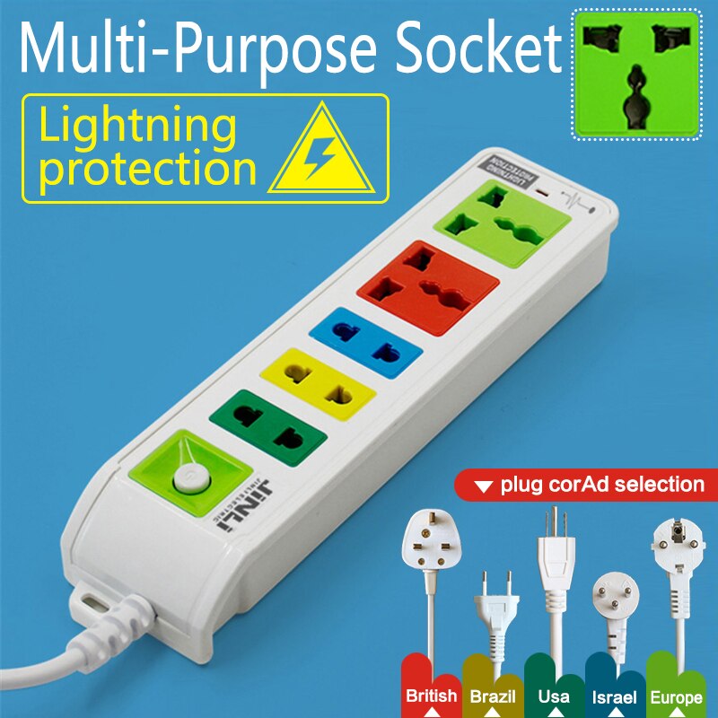 AU EU UK US security mode power socket with 1.8 Me... – Grandado