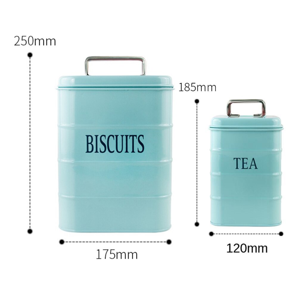2PACK Metal Tin Storage Box Kitchen Tea Coffee Can... – Vicedeal