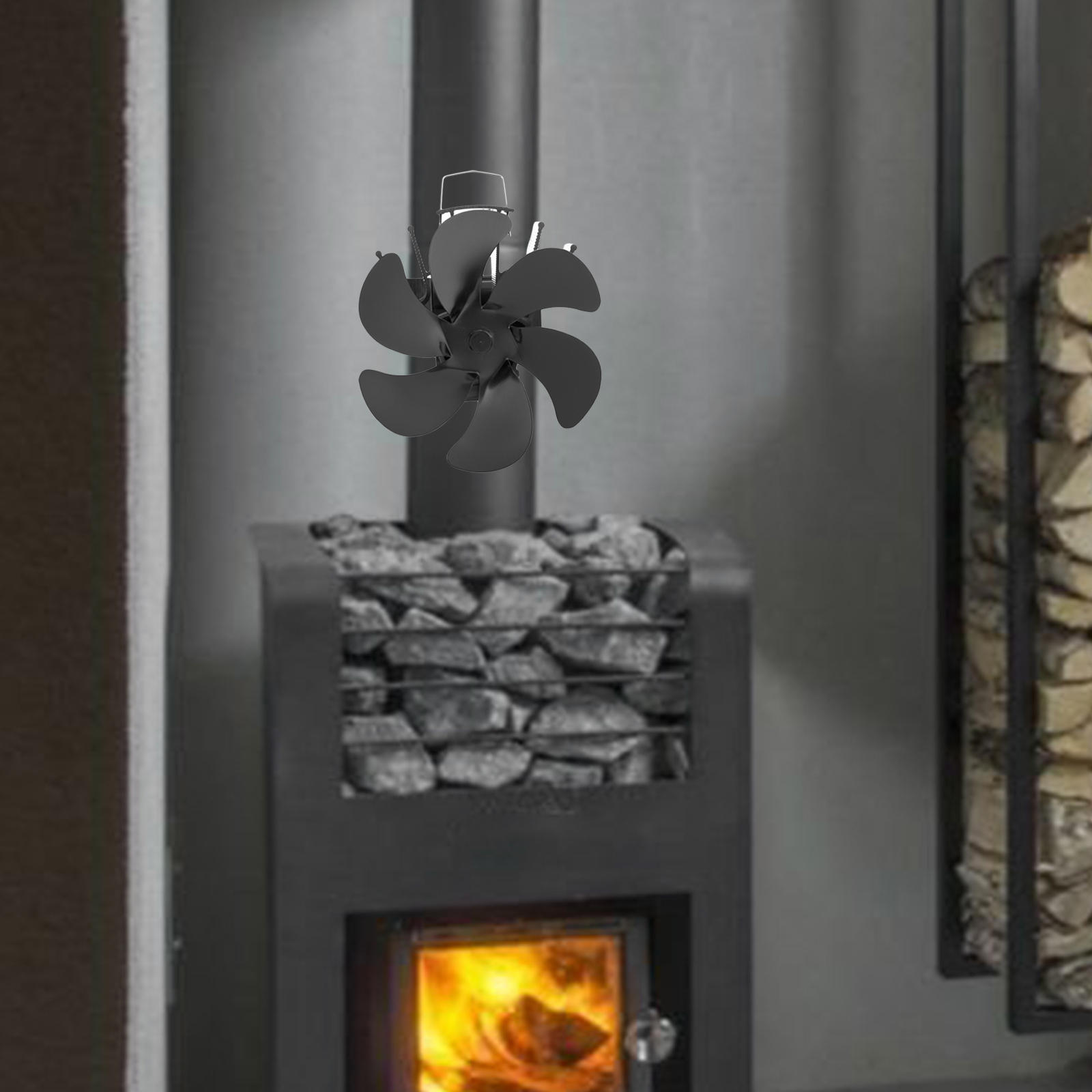 6 Blade Fireplace Fan for Wood Burning Stove Fan P... – Vicedeal