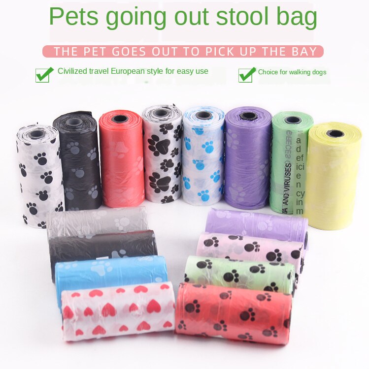 10 Rolls Paw Printing Dog Poop Bag 15 Bags/ Roll L... – Grandado