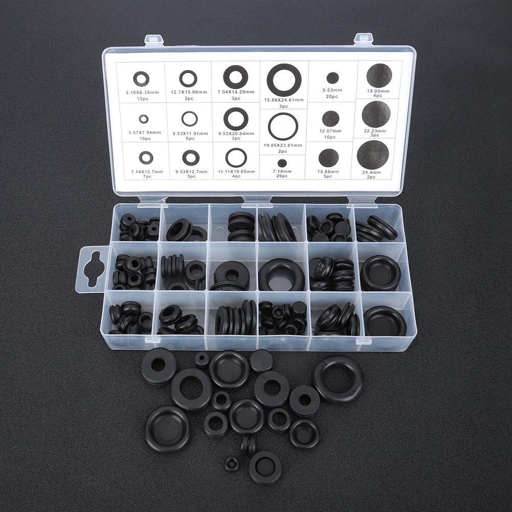 grommet 125Pcs Rubber Grommet Assortment Kit Elect... – Vicedeal