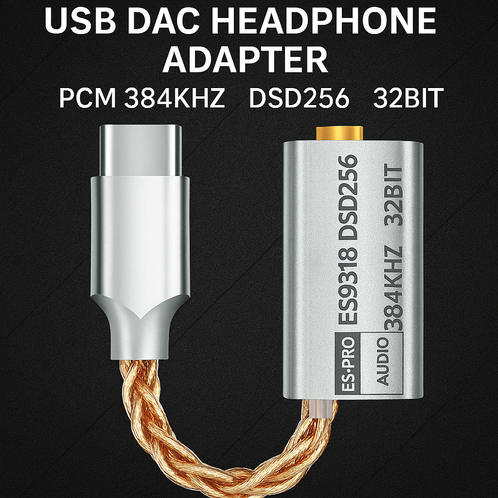 USB DAC Hoofdtelefoonversterker ES9318 DSD256 Type... – Grandado