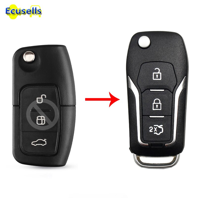 3 buttons modified Flip remote key SHELL case fob ... – Vicedeal