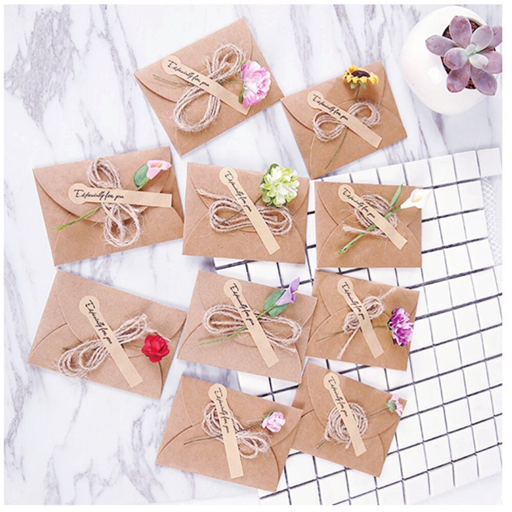 10PCS Vintage Kraft Paper Greeting Card Dried Flow... – Vicedeal