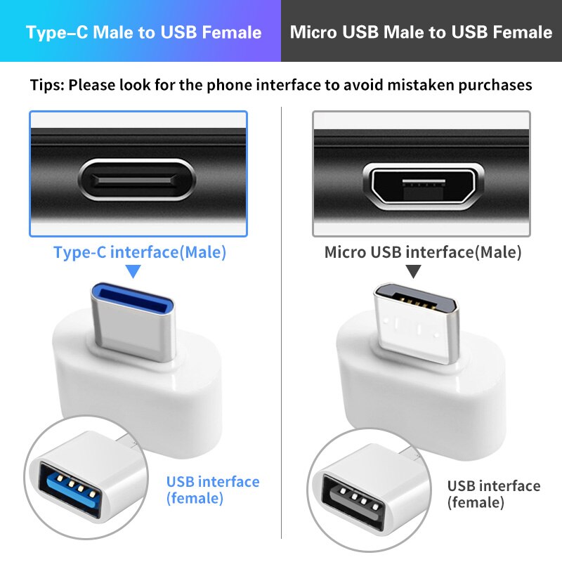 Fonken Otg Type C Naar Usb Adapter 2.0 Micro Usb T... – Grandado