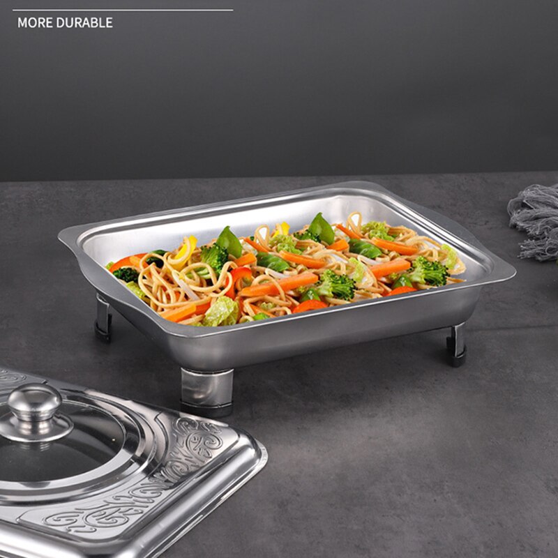 Stainless Steel Chafing Dishes Pan Rectangular Wit... – Vicedeal